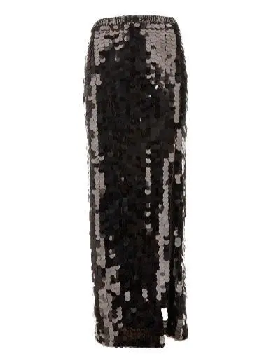 P.a.r.o.s.h Embellished Sequined Skirt - Black