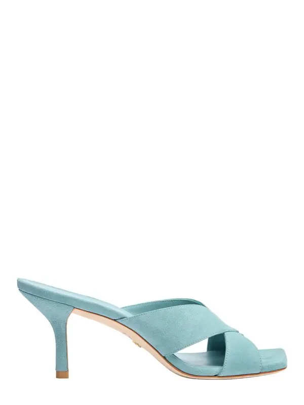 STUART WEITZMAN Carmen 75 Heeled Slides - Blue
