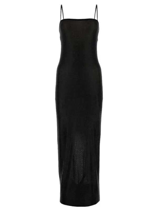Alexander Wang Straight-neck Sequined Gown - Black