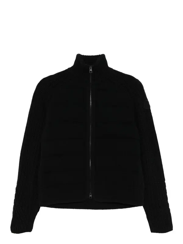 Moncler Zip-up Knit Padded Cardigan - Black