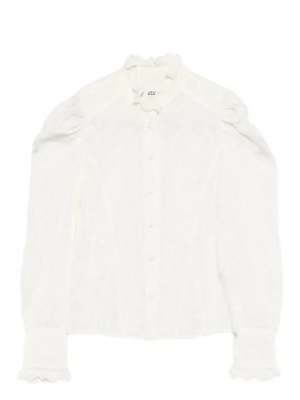 Isabel Marant Étoile Zorica Top Puff Sleeve Leaf Pattern Blouse - No