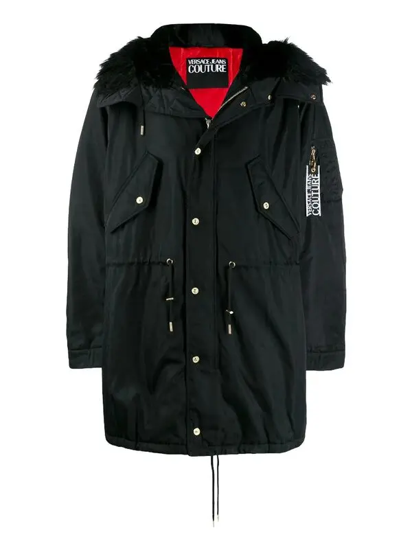 Versace Oversized Hooded Jacket - Black