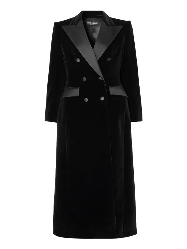 Dolce & Gabbana Double-breasted Long Coat - Black