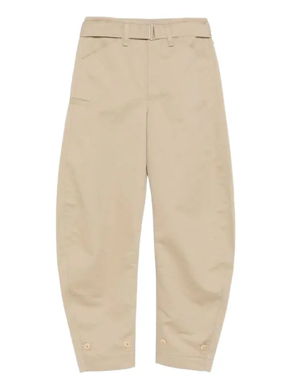 LEMAIRE Belted Tapered Leg Trousers - Sand