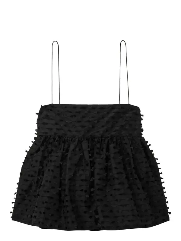 Cecilie Bahnsen Babette Fil Coupé Shell Peplum Top - Black