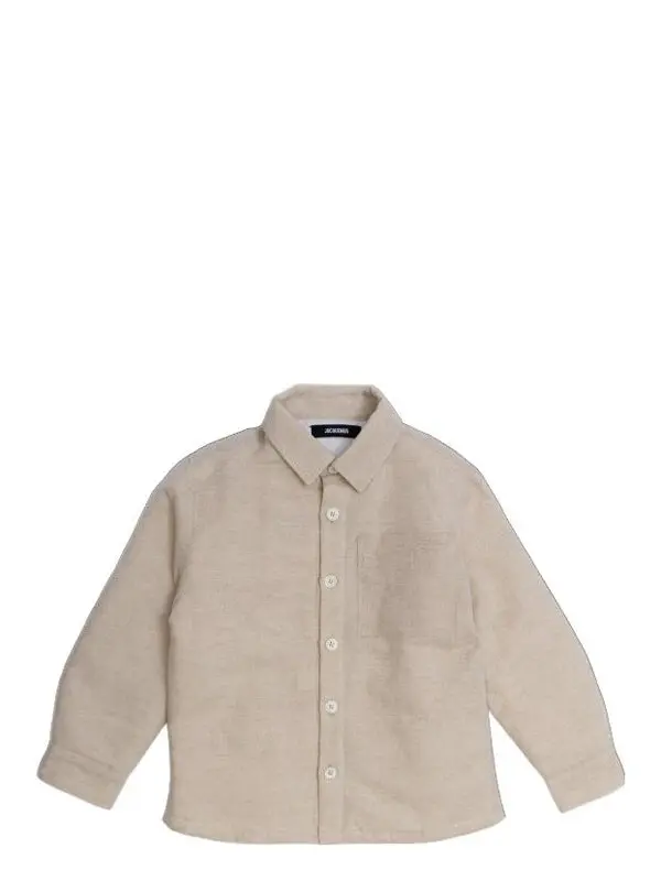 Jacquemus Long Sleeve Shirt With Classic Collar - Nude