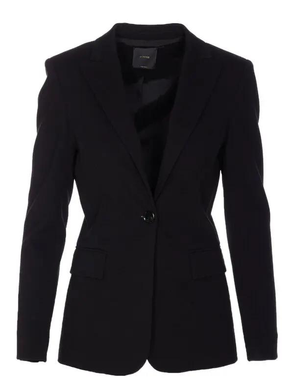 Pinko Single Breasted Tailored Blazer - Black
