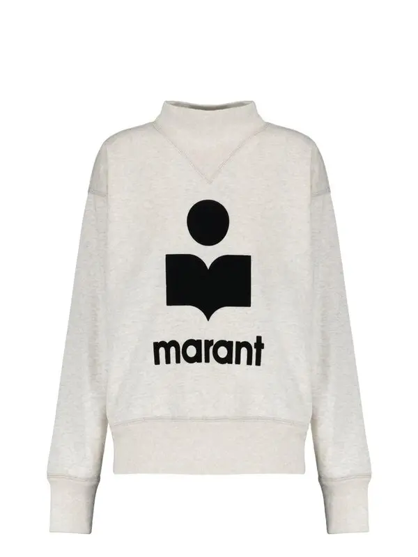Isabel Marant Étoile High Neck Logo Sweatshirt - White