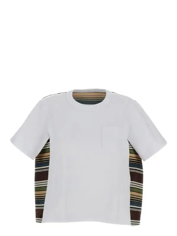 Sacai Short Sleeve Striped T-shirt - White