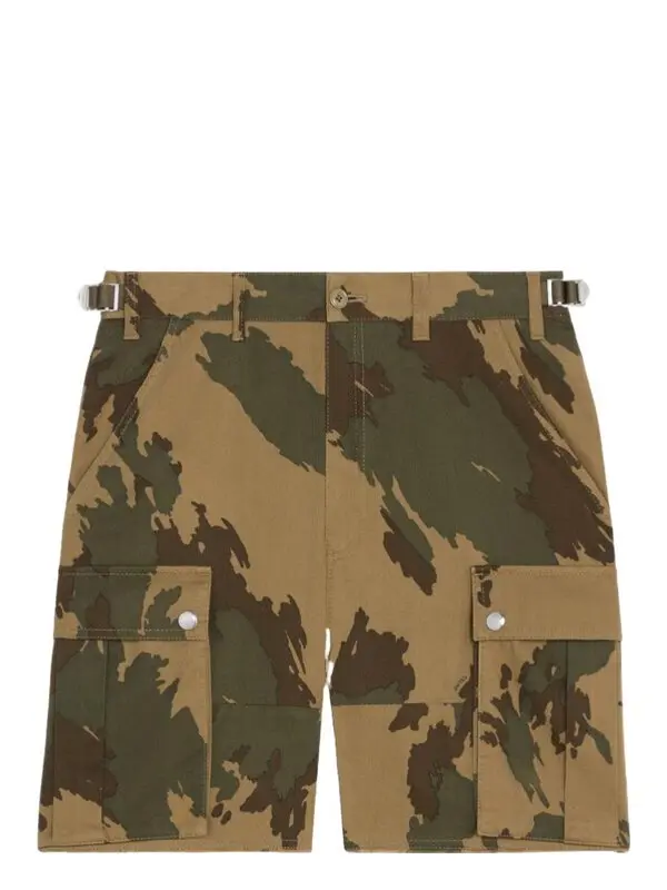Celine Camouflage Cargo Shorts - Green