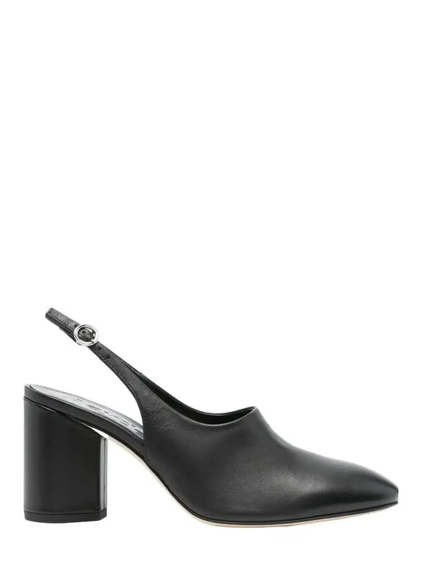 AeydĒ 75mm Leather Slingback Pumps - Black