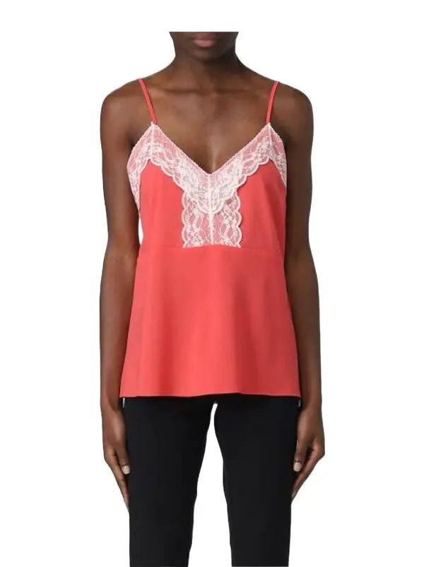 TWINSET Lace Trimmed V-neck Camisole - Multicolor