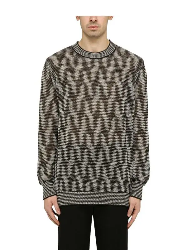 Dries Van Noten Jacquard Loose Fit Jumper - Gray