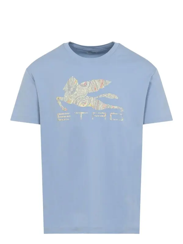 Etro Logo Printed T-shirt - Blue