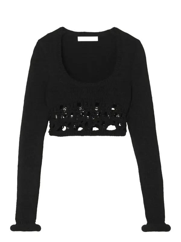 Christopher Esber Crocheted Openwork Top - Black