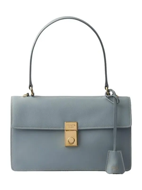 Prada Logo-engraved Medium Shoulder Bag - Opal