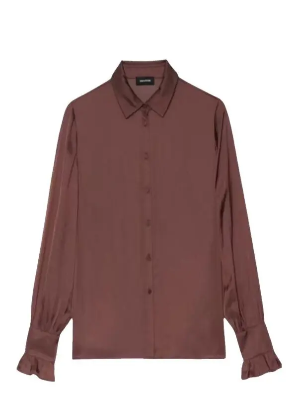 Zadig&Voltaire Ruffled Long-sleeve Top - Burgundy Red