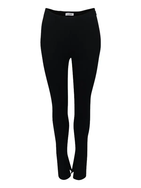 ANINE BING High-rise Skinny Trousers With Split Hem - Black