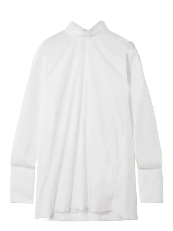 Dries Van Noten Long Sleeve High Neck Top - White
