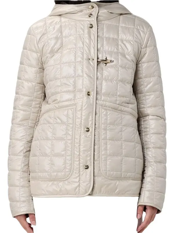 FAY Quilted Hooded Coat - White