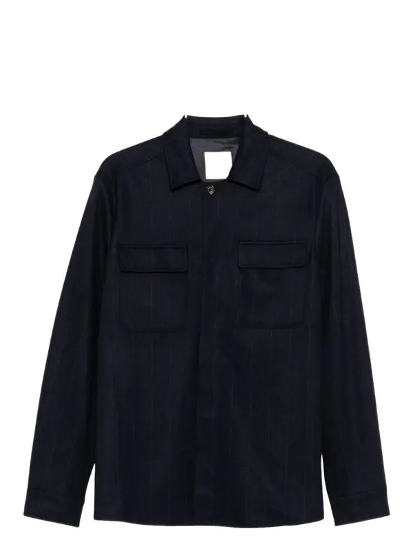Eleventy Striped Paneled Jacket - Black