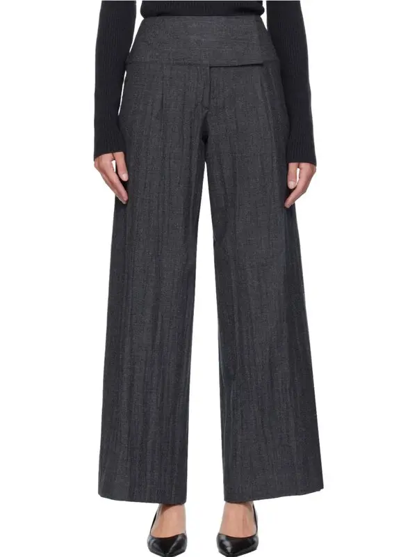 Our Legacy Wide-leg Pleated Trousers - Grey