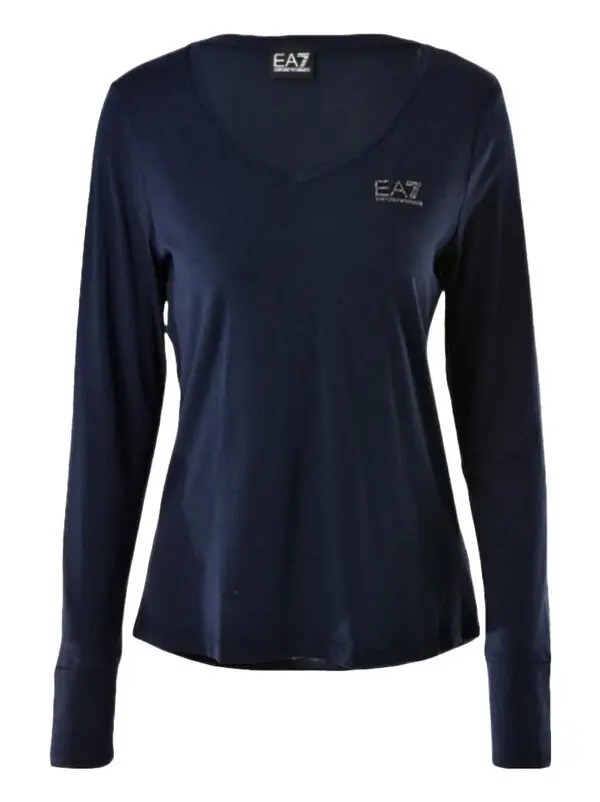EA7 Long-sleeve V-neck T-shirt - Black