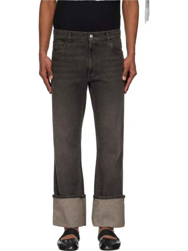 Coperni Turn-up Hem Jeans - Black