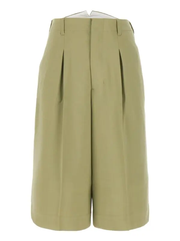 Ami Faille High-waist Knee-length Shorts - Nude