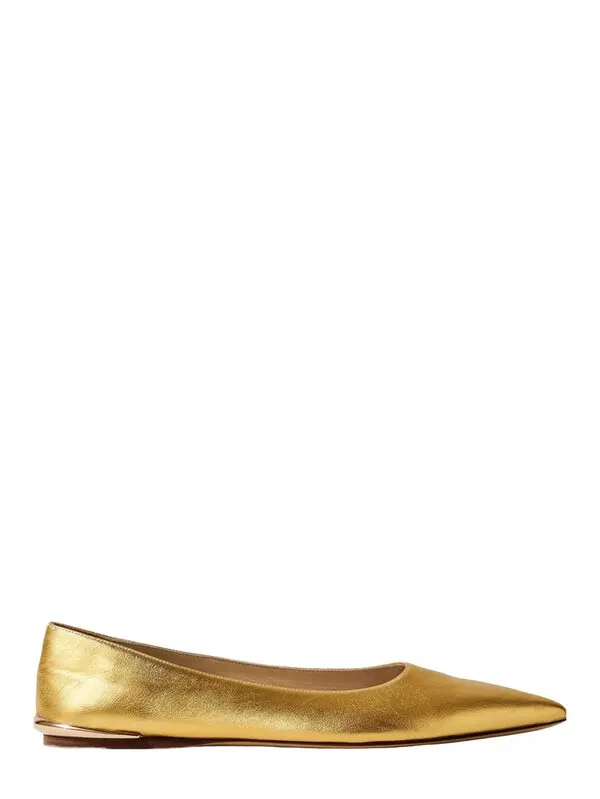 Gabriela Hearst Fleur Embellished Metallic Leather Ballet Flats - Brown