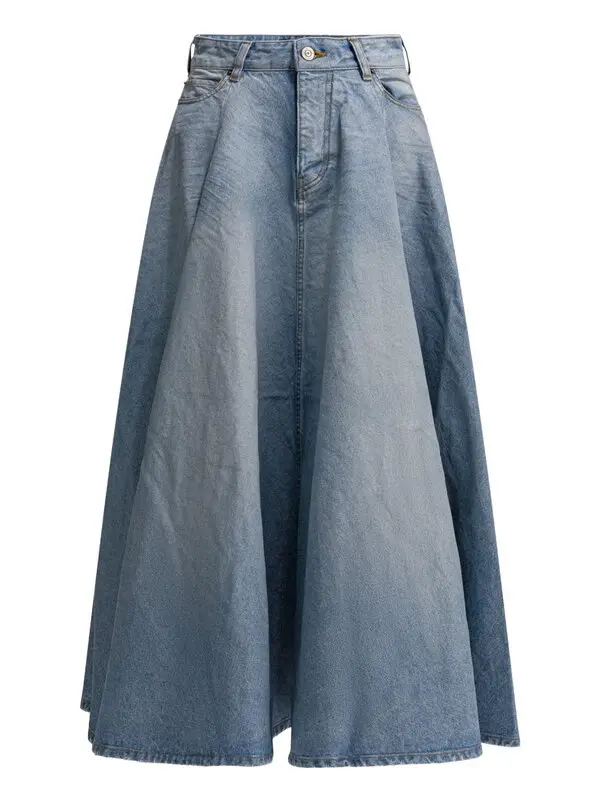 Balenciaga Godet Long Skirt - Light Blue
