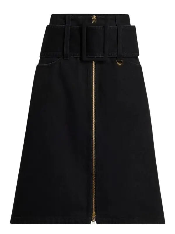 PATOU Buckle Zip Detailed Skirt - Black