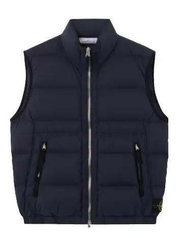Stone Island Mock Neck Padded Vest - Navy Blue