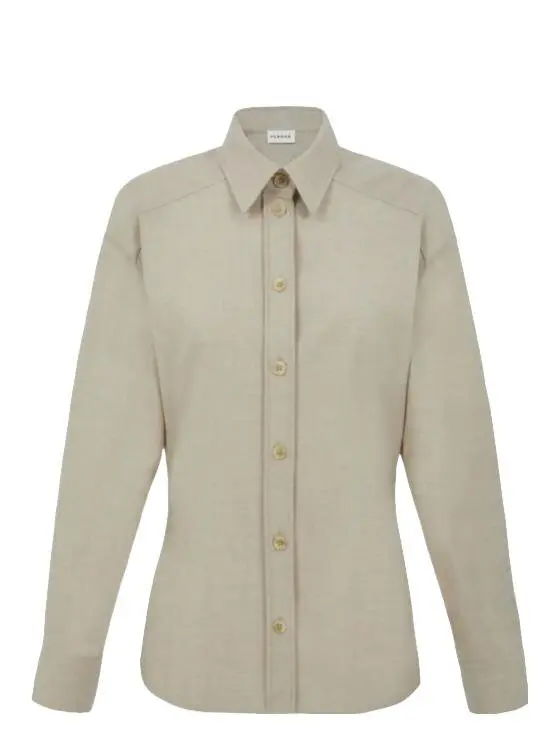 P.a.r.o.s.h Long Sleeve Collared Shirt - Nude