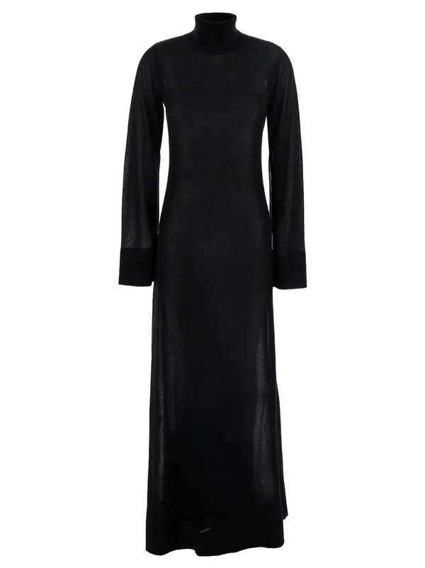 TOTEME Slit-sleeved Flared Maxi Dress - Black