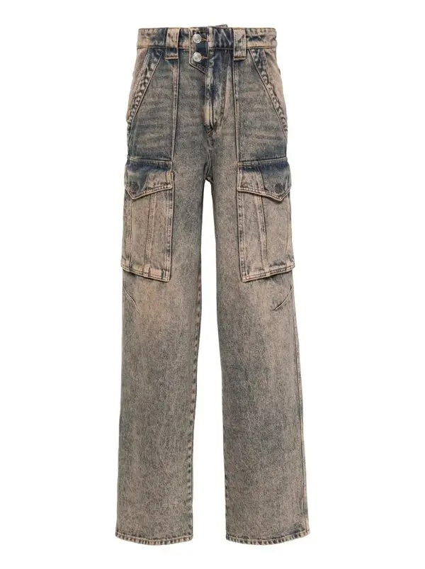Isabel Marant Étoile Heilani Mid-rise Cargo Jeans - Gray