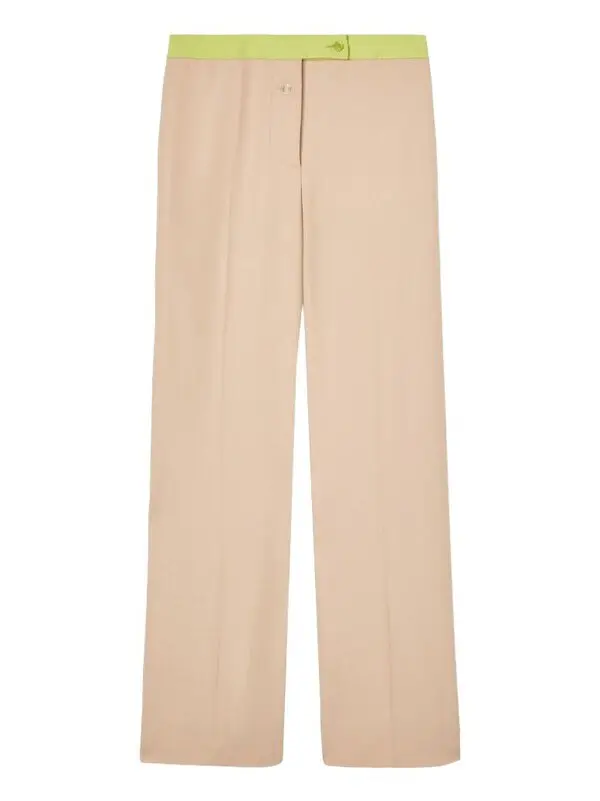 Off-White Straight Leg Tailored Trousers - Nude