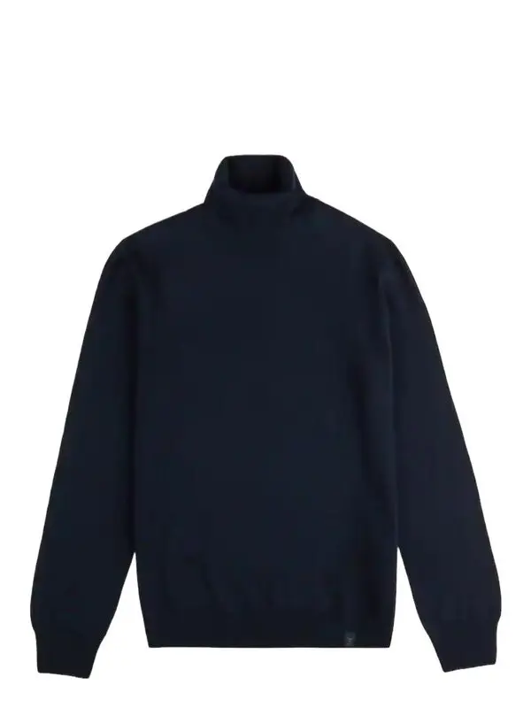 FAY Wool Shaved Knit Turtleneck - Blue