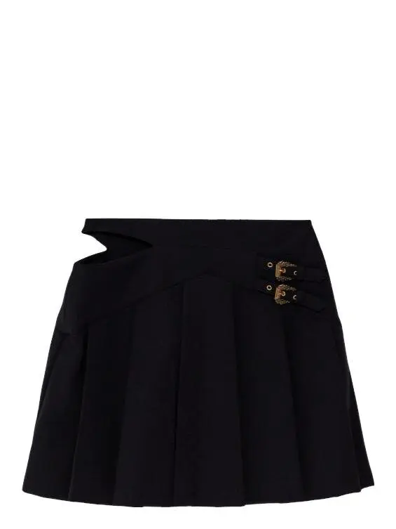 Versace Pleated Buckle-fastening Skirt - Black