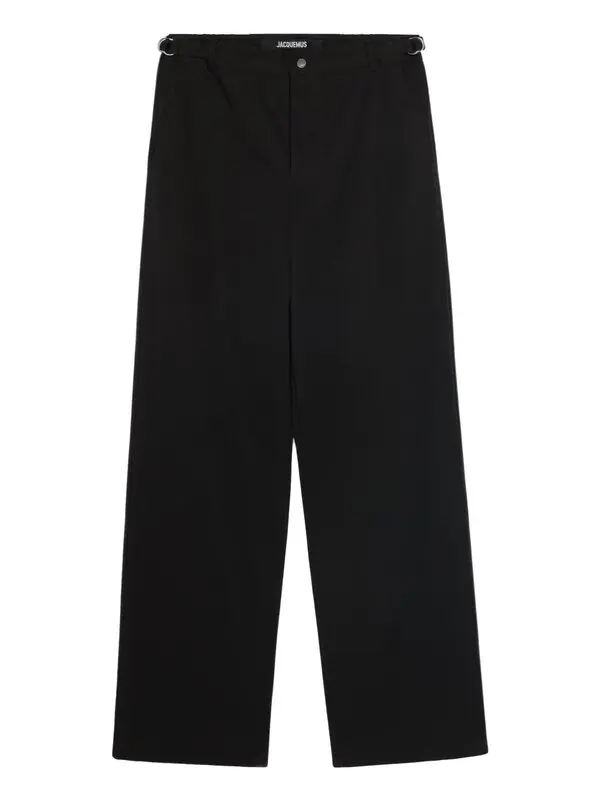 Jacquemus Mid-waist Buckle Loop Pants - Black