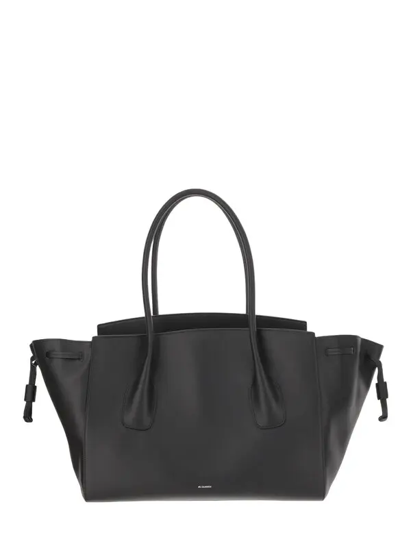 JIL SANDER Medium Voyage Drawstring Shoulder Bag - Black