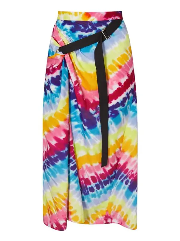 Kenzo Tie-dye High Waist Midi Skirt - Blue