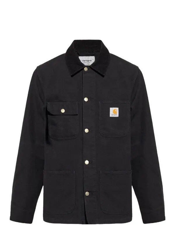 Carhartt Work In Progress Michigan Work Canvas Jacket With Corduroy Collar - Black