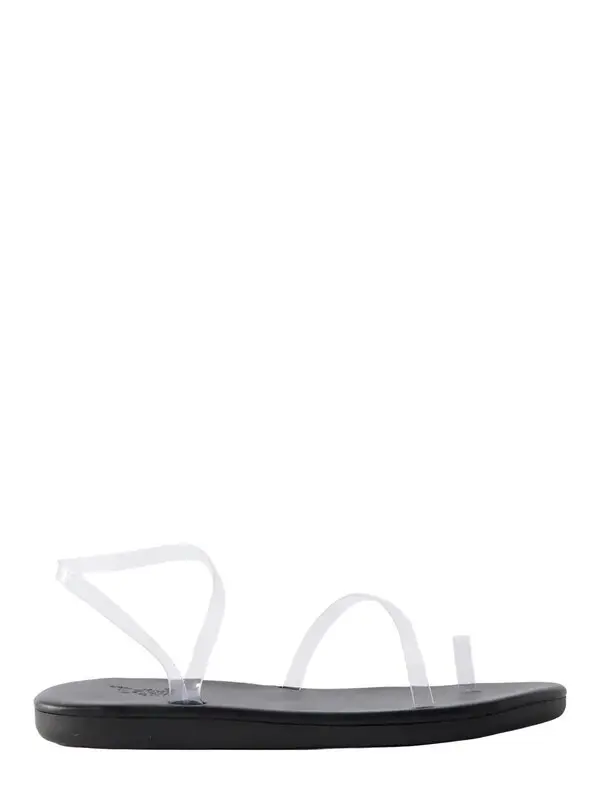 ANCIENT GREEK SANDALS Round-toe Flat Sandals With Pvc Straps - Clear