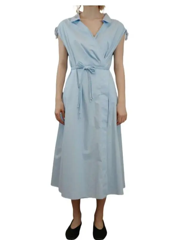 Marella Stretch Poplin Dress With Openwork Details - Gray