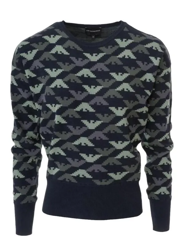 Emporio Armani Logo Jacquard Pullover - Black