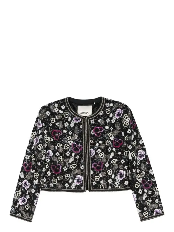 Isabel Marant Étoile Aurely Floral Sequin Jacket - Black