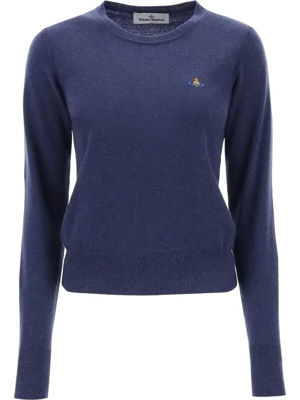 VIVIENNE WESTWOOD Orb Embroidered Crewneck Jumper - Blue