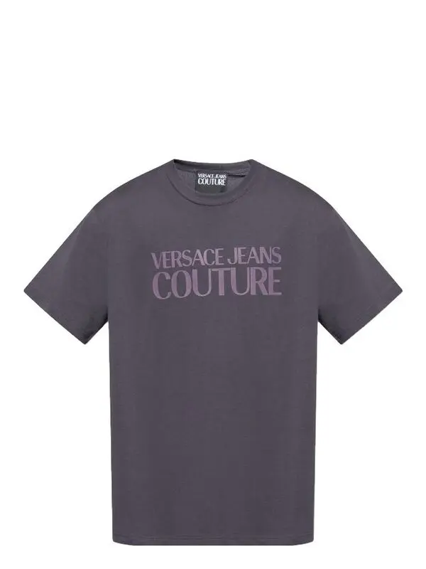 Versace Logo Printed Crewneck T-shirt - Black