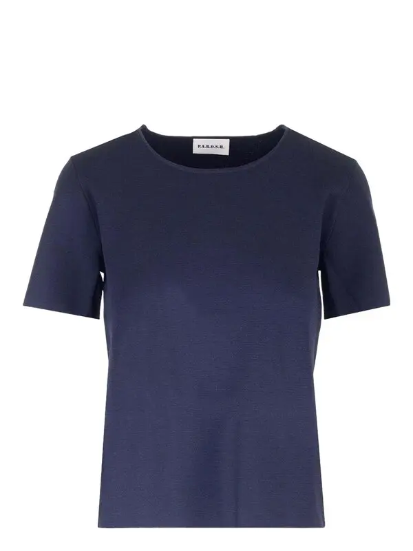 P.a.r.o.s.h Ribbed Short-sleeved Top - Blue